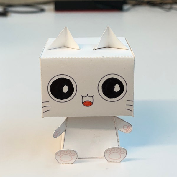 3D Cube Cat | DIY Easy Beginner Papercraft | Digital SVG Template - Etsy