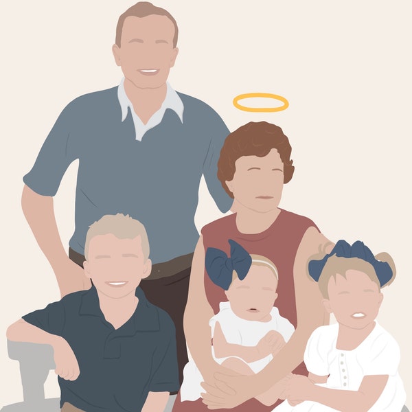 Custom Digital Family Portrait | Faceless Portrait Drawing ...