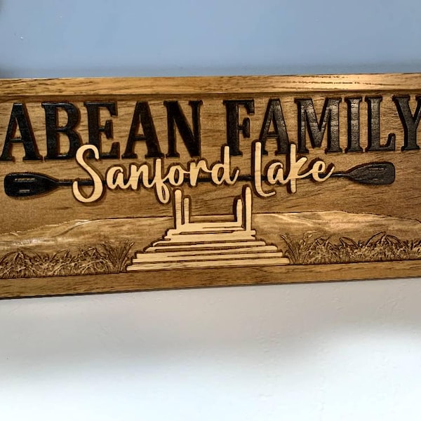 Custom Cabin Decor Rustic Cabin Sign Personalized Lake House Decor Wood ...