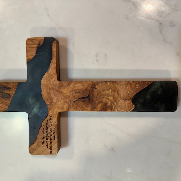 Custom Made Resin&olive Wood Wall Cross,wooden Crucifix,epoxy and Olive ...
