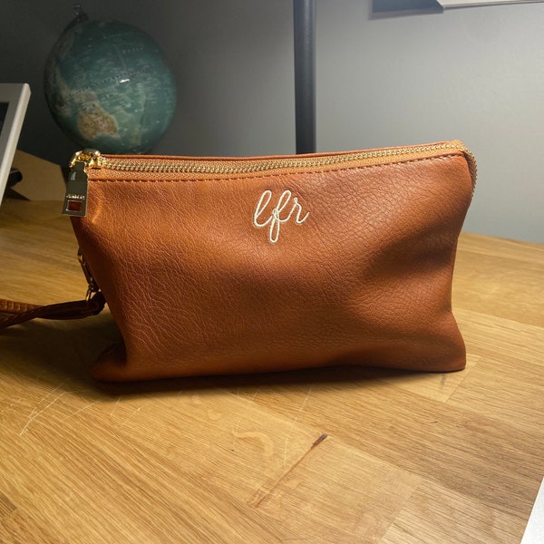 Monogram Wristlet With Mini Initial | Monogram Wristlet Wallet ...