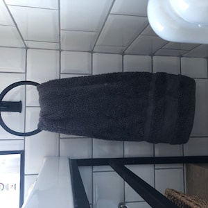 Blacksmith Handcrafted Towel Holder for Bathrooms Black Wrought Iron ...