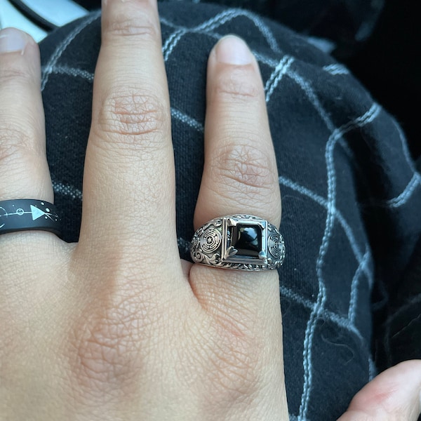 925 Garnet Sigil of Lucifer Ring, Seal of Satan Ring, Lucifer Signet ...