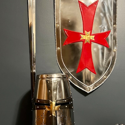 Medieval Templar Fantasy Warrior Helmet Knight Great Templar Horn ...