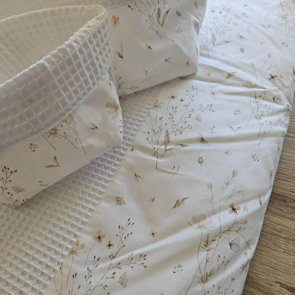 Pink Changing Mat in Fabric, Changing Pad With Accessory Baskets, Baby ...