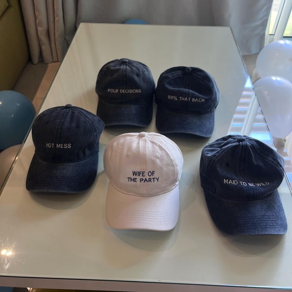 Custom Bride Squad Baseball Cap Personalised Embroidered Hat, Sorority ...