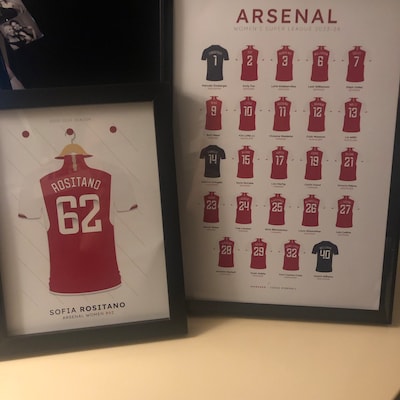 Arsenal Women's Super League 2023-24 Squad Print Shirt Poster Art FREE ...