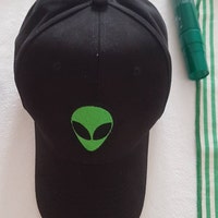 Alien Head Beanie Hat - Unisex Beanie, Alien Patch, Black Hat ...