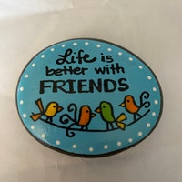 Encouragement Stones With Flowers, Set of 10 Affirmation Pocket Rocks ...