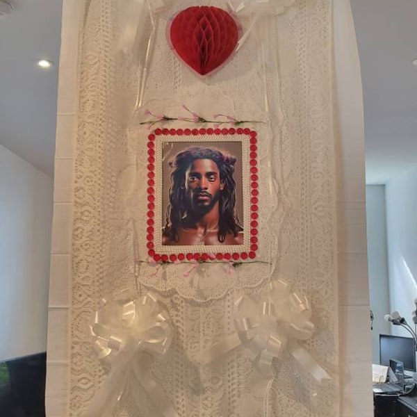 Striking Black Jesus With Dreadlocks, Piercing Eyes, and Radiant Aura ...