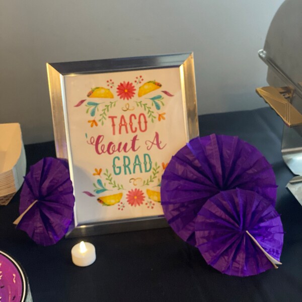 Taco Bout a Grad Party Sign | Taco Bar Sign | Fiesta Graduation ...