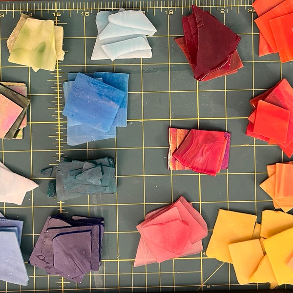 10 Sheets Variety Stained Glass Sheets Pack, 4 X 6 Inch Large Cathedral ...