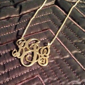 Gold Monogram Necklace Personalized Jewelry, Custom Name Necklace 18K ...