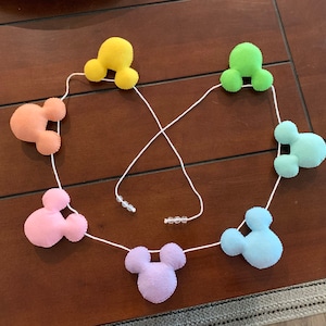 Disney Rainbow Garland, Pastel Mickey Garland, Disney Banner, Colorful ...