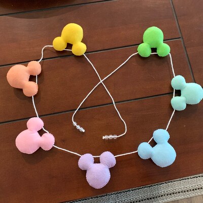 Disney Rainbow Garland, Pastel Mickey Garland, Disney Banner, Colorful ...