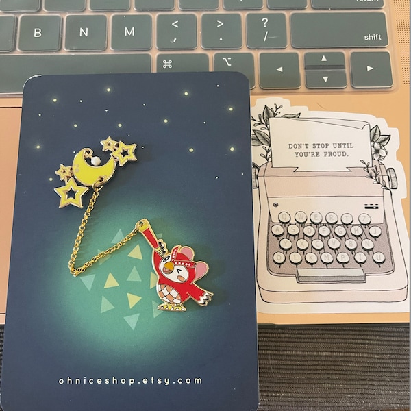 Animal Crossing Enamel Pin - Celeste Stargazer - Etsy