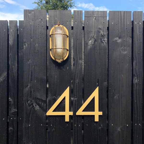 NEUTRAFACE Anthracite GREY Aluminium House Number PAIR - 20cm Height ...