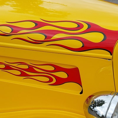 Auto Truck Car Hood Flames Graphics Decals HH51 - Etsy