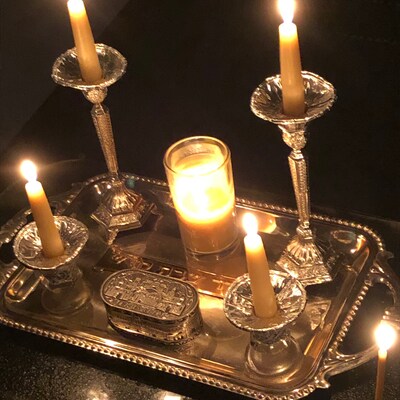 Matte Collection Set of 3 Beeswax Yahrzeit 24 Hour Candles for Yom Tov ...