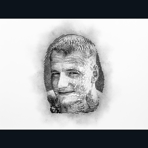 Custom Sketch Photo Fingerprint Portrait, Memorial Gift Picture, Loved ...