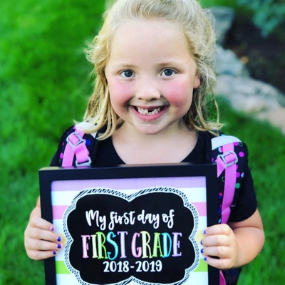 1st Grade School Sign Printable First Day of School Sign - Etsy