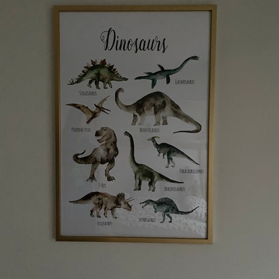 Dinosaur Downloadable Prints Watercolor Montessori Educational Posters ...