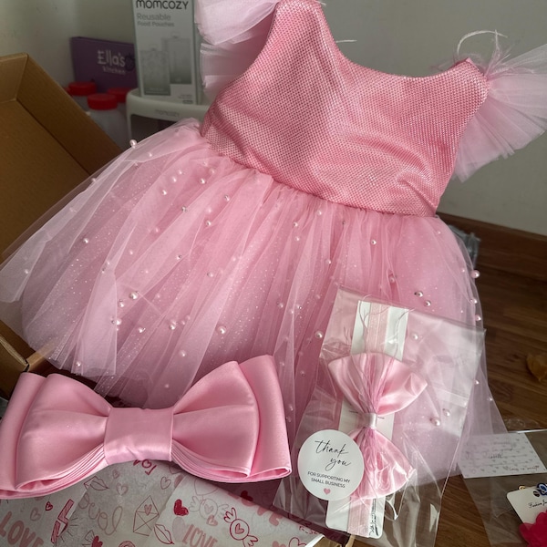 Powder Pink Birthday Tutu Dress,baby Prom Dress Ball Gown Toddler ...