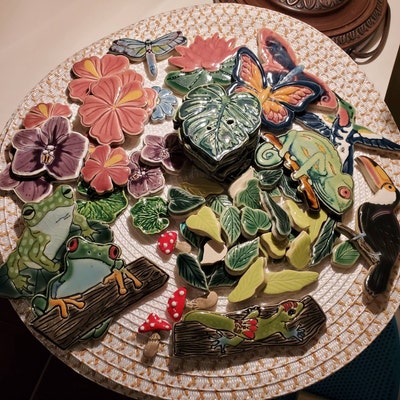 Ceramic Tree Frog Mosaic Tile Handmade Tropical Jungle - Etsy