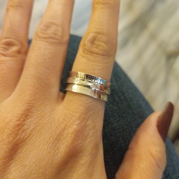 925 Sterling Silver Minimalist Ring, Spinner Ring, Simple Ring, Without ...