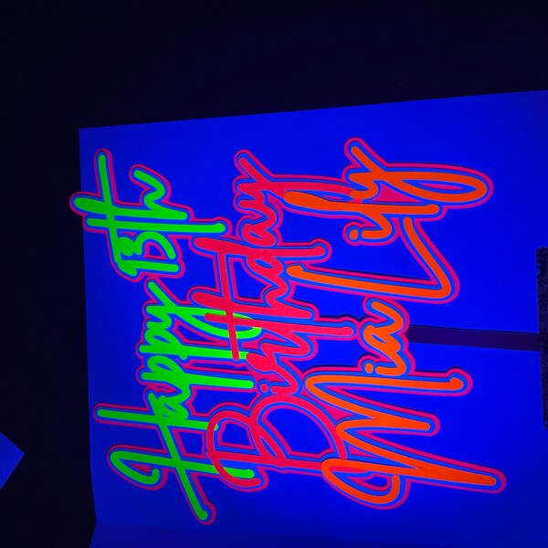 Neon Birthday Cake Topper Neon Birthday Party 80s Party Rave Party ...