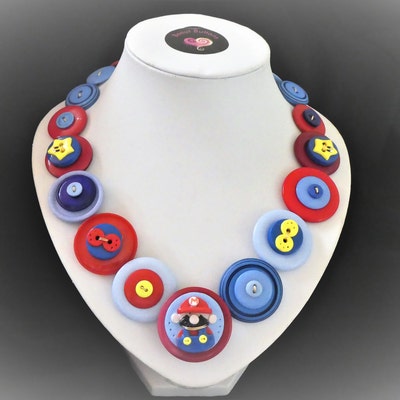 Button Red Mario Bros Handmade Polymer Clay Buttons 6 - Etsy