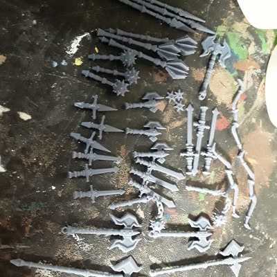 15pc Set Black Smith Merchant Props 3D Resin Printed 28-32mm Tabletop ...