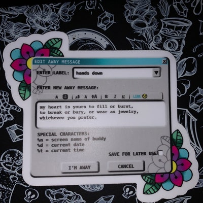 Classic Gray Aol Aim Away Message / Emo Elder Pop Punk Vinyl Sticker - Etsy