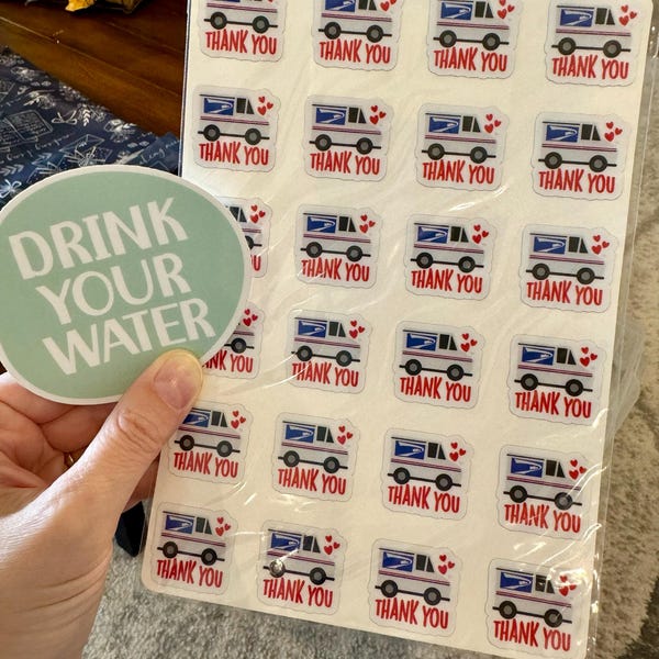 Postal Worker Thank You, Sticker Sheet, Mail Carrier, Package Stickers ...