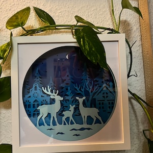 Christmas Shadow Box Svg Cut File, 3d Papercut Svg Template, Layered ...