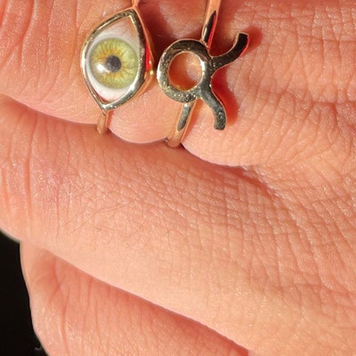 14K Solid Gold Taurus Ring / Zodiac Ring / Horoscope Ring / - Etsy