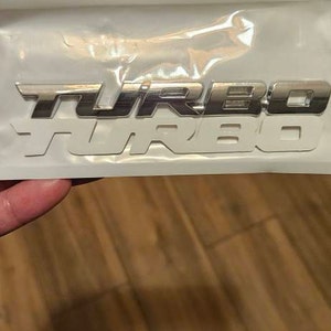 3D Emblem TURBO Metal Black Red Silver 2 Size Letters Badge Decal ...