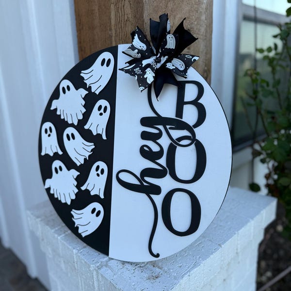 Hi Hey Hello Round Door Hanger SVG File, Laser Cut Design, Layered Wood ...