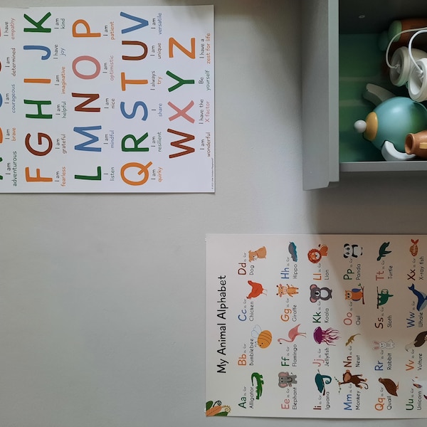 Set of 6 Educational Posters ~ Alphabet Poster ~ Emotions Print ...