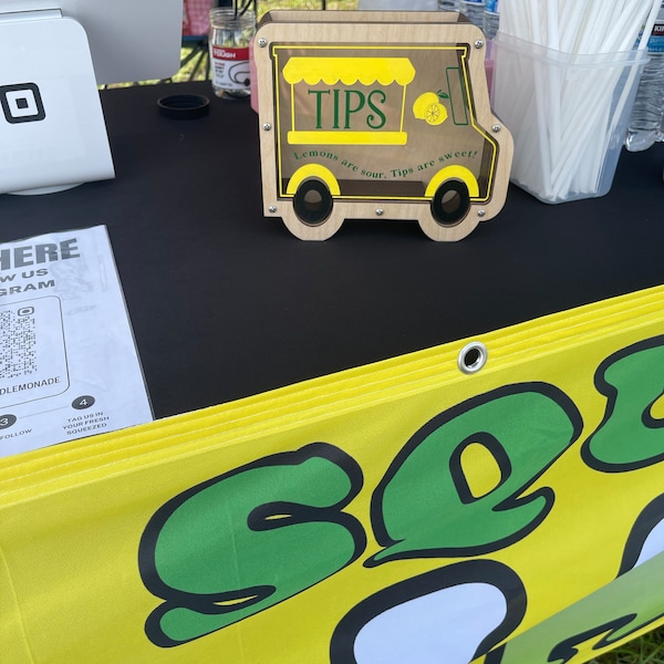 Food Truck Tip Jar – Funny Wood & Acrylic Tip Box for Food Trucks ...