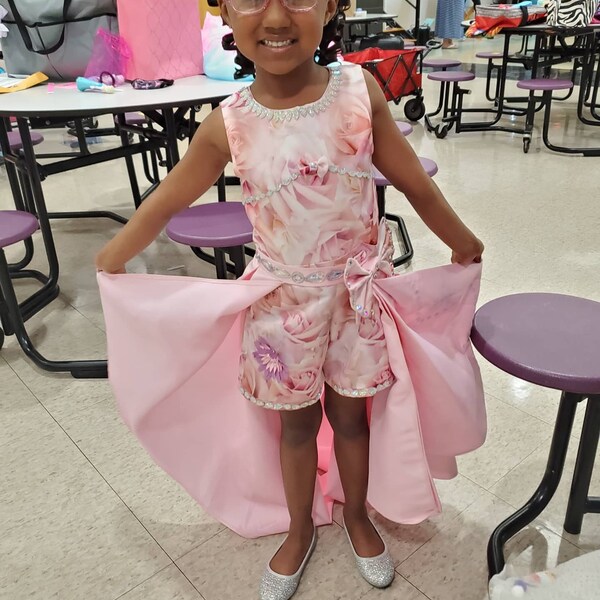 Fun Fashion Pink Girls Outfit Pageant Pink Dress Romper Runway Outfit ...