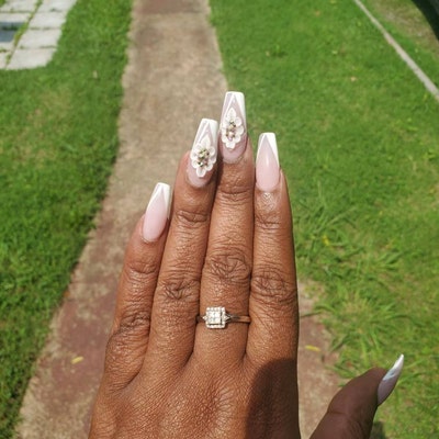 Set 4 Pieces Fancy Long Petals 3D Nail Flowers Acrylic for - Etsy