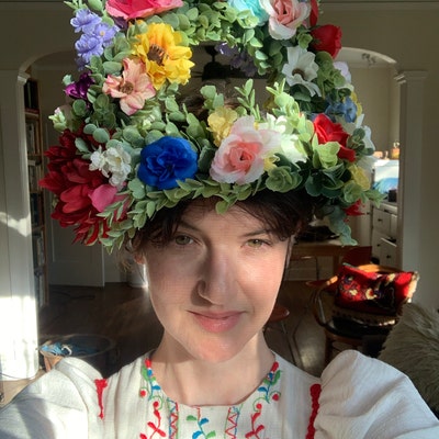 Midsommar May Queen Crown, Flower Crown With Arch, Giant Flower Crown ...