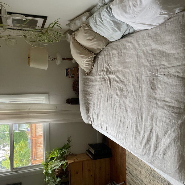 Twin,single,custom Linen Mattress Cover With Long Zipper. Eco-friendly ...
