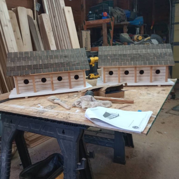 4 Picket Martin Box and Victorian Birdhouse Combo Plans, Purple Martin ...