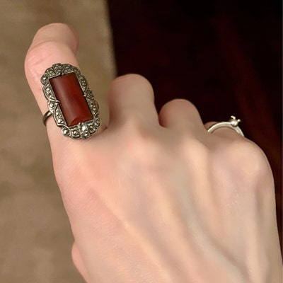 Lovely Retro Art Deco 50s Mod Pea Soup Green and Bakelite Ring / HFVAAD ...