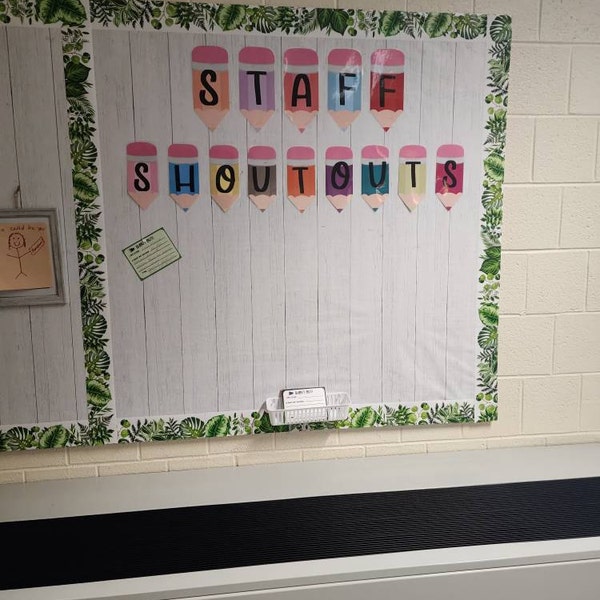 Staff Shout Outs Bulletin Board Letters Shout Out Cards Groovy ...