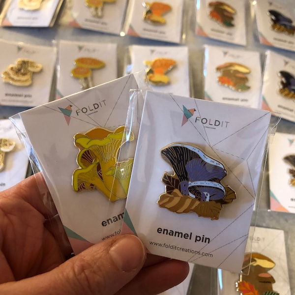 9 Mushroom Hard Enamel Pin Set,mushroom Enamel Pin,morel Mushroom ...
