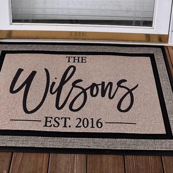 Simple Monogram Door Mat | Wedding Gift | Custom Doormat | Family ...