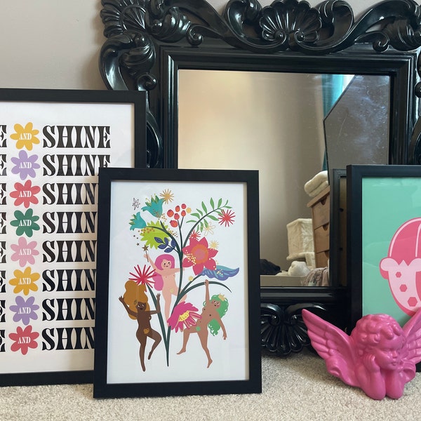 Medium 8x5.5inch 20x14cm CHERUB ANGEL Cupid NEON Pink Fluorescent Pink ...